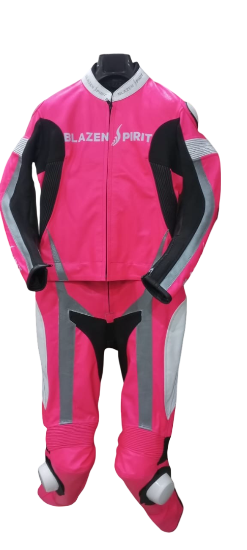 SUPER Moto Malibu Vibes Lady Racer Leather Track Suit in Premium Pink ...